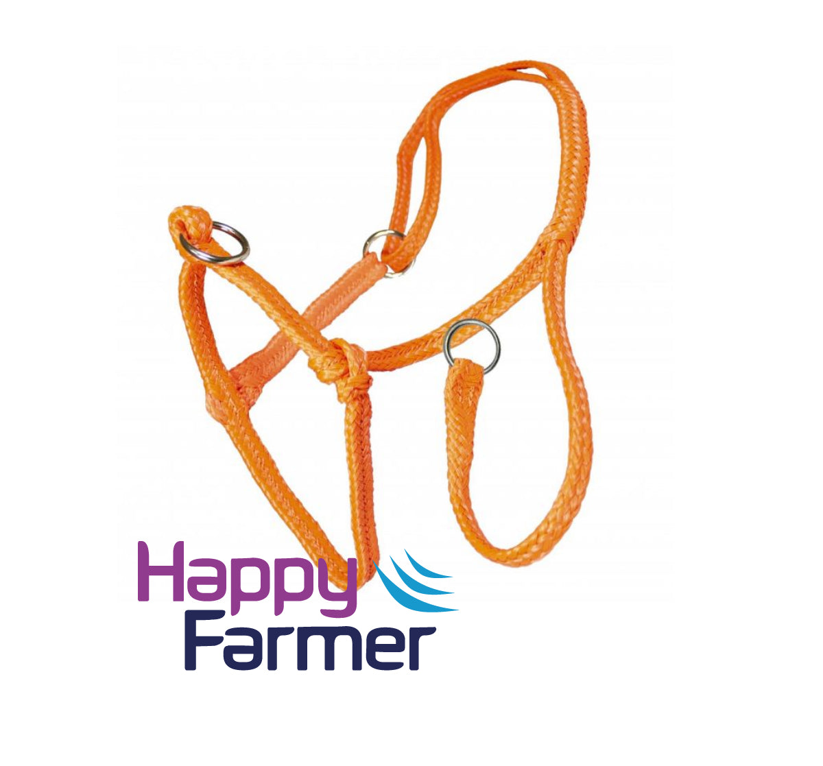 Sliding halter Cow nylon orange braided | HappyFarmer
